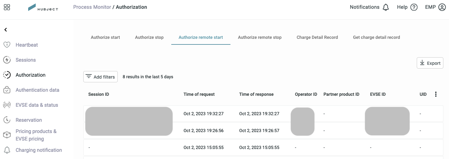 Section descriptions – Hubject